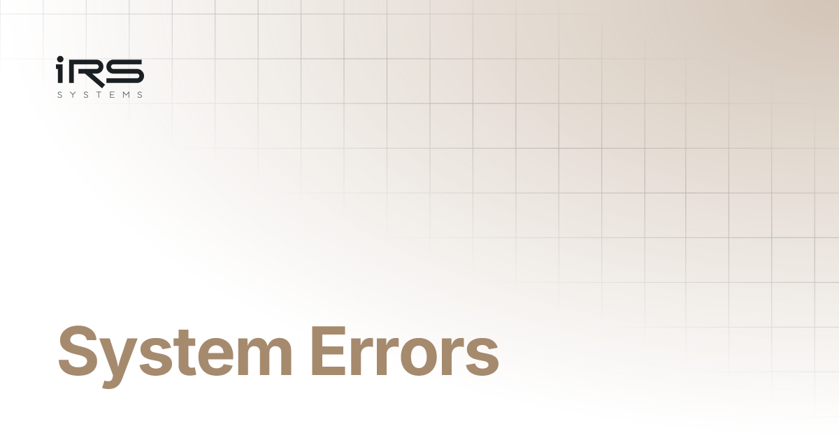 System Errors | IRS DOCS