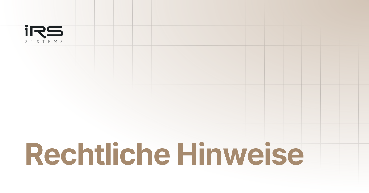 Rechtliche Hinweise | Mini PWZ II | IRS DOCS